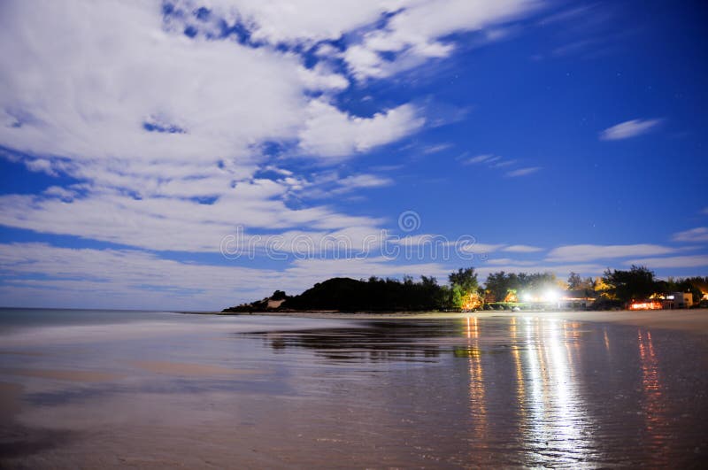 Tofo Beach Sunset, Mozambique Stock Image - Image of mozambique, night ...