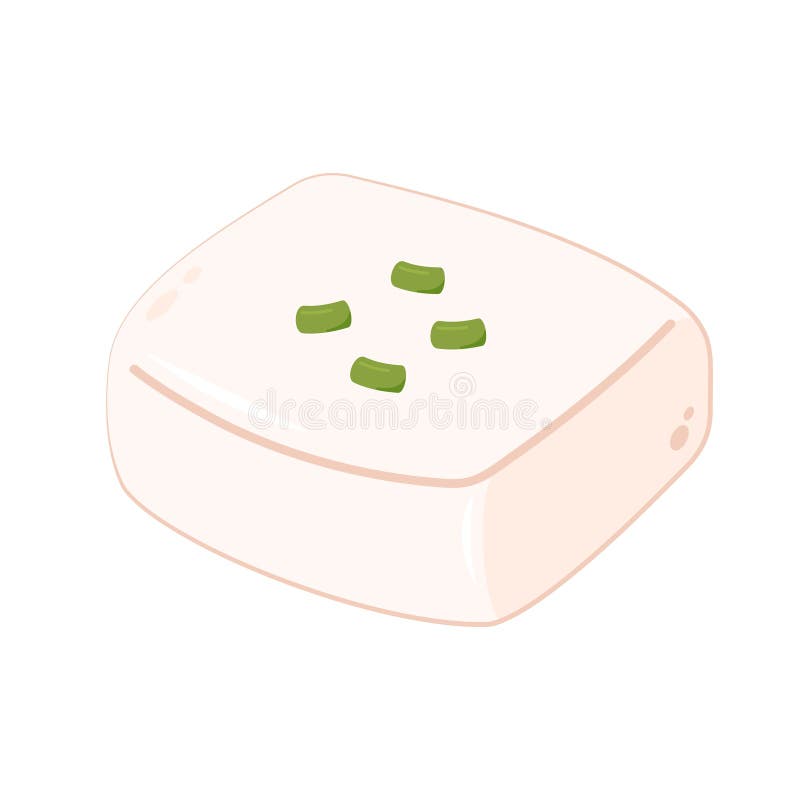 White Tofu Vector. Tofu Cartoon Style Isolated on White Background ...