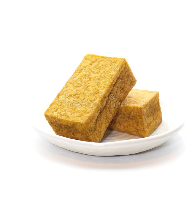Tofu Blocks Isolated on White Stock Photo - Image of vegetable, fried ...