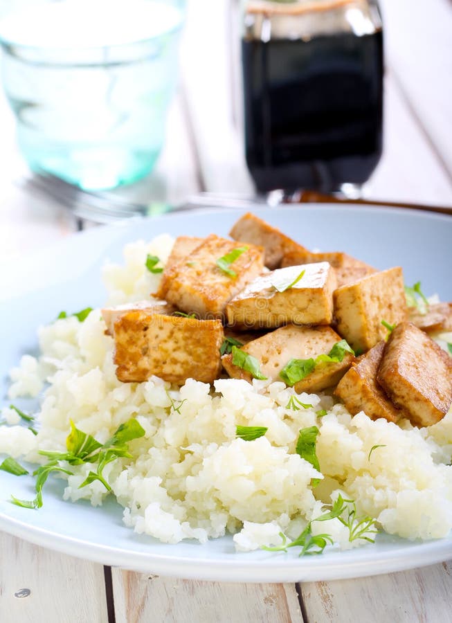 Tofu and cauliflower puree stock image. Image of healthy - 46553457