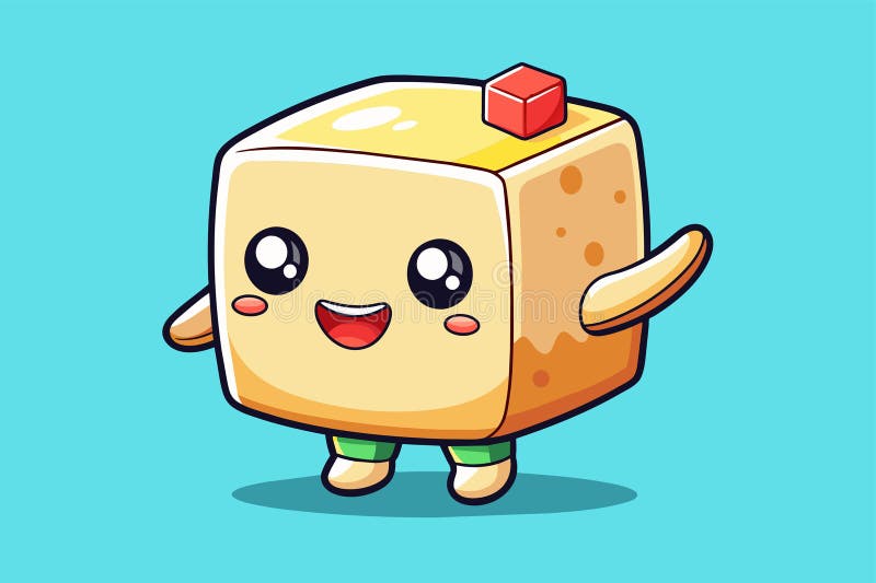 A Tofu Customizable Cartoon Character with a Cube on His Back, Tofu ...
