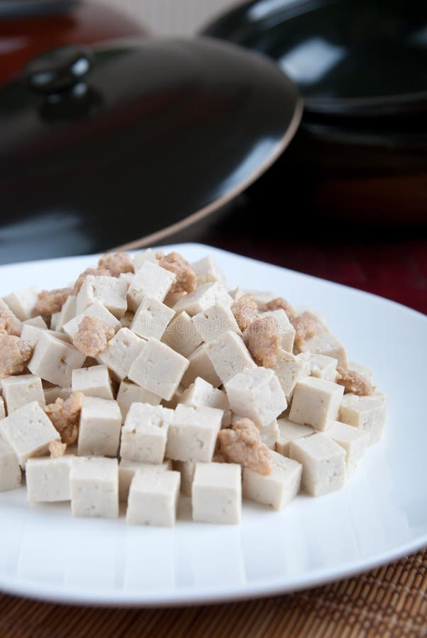 Tofu fried meat stock photo. Image of food, cook, white - 19940718