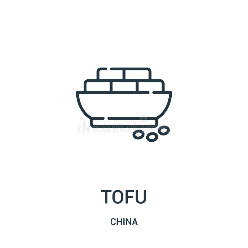 Tofu Icon Vector from China Collection. Thin Line Tofu Outline Icon ...
