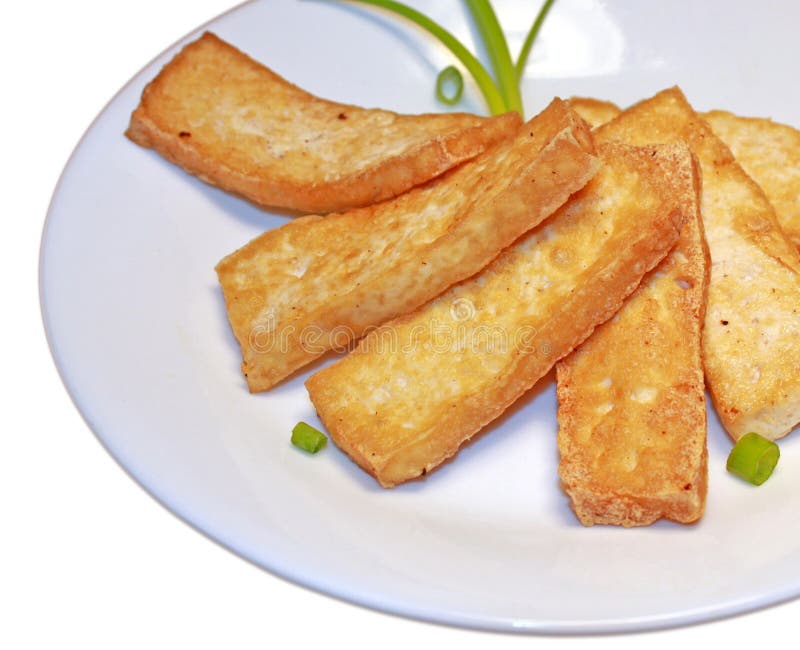 Tofu slices stock image. Image of onion, isolated, vegetarian - 11954573
