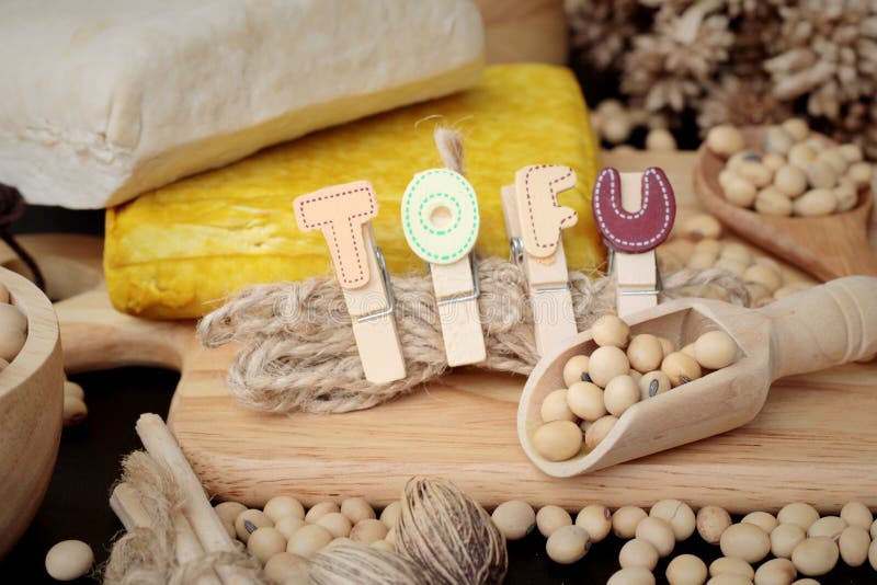 Tofu and Soybeans is Delicious. Stock Image - Image of bean, soya: 69839433