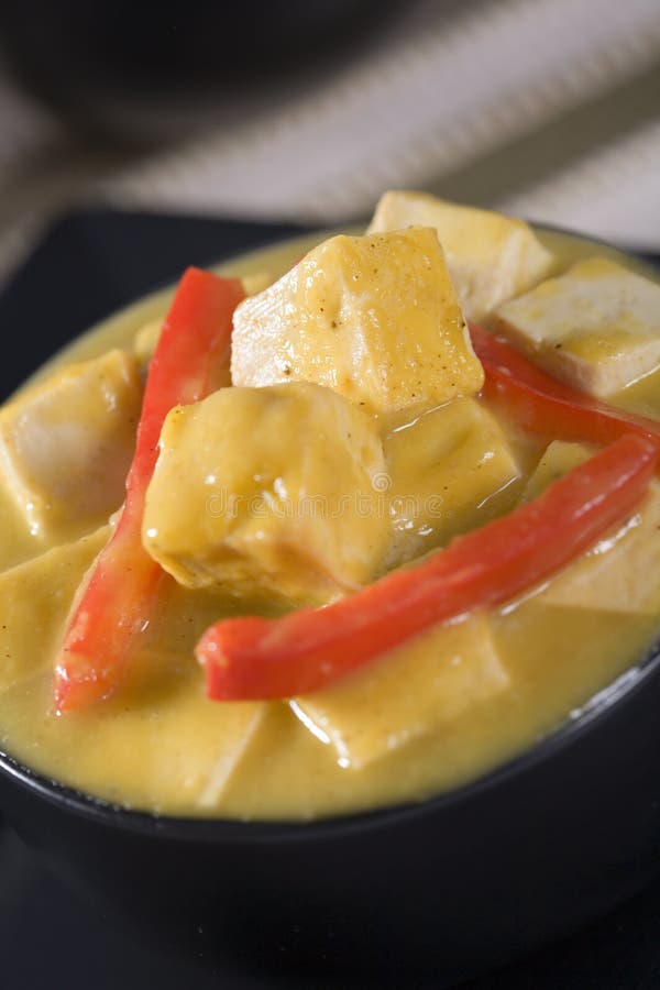 Tofu in a Spicy Mango and Ginger Sauce Stock Photo - Image of food ...