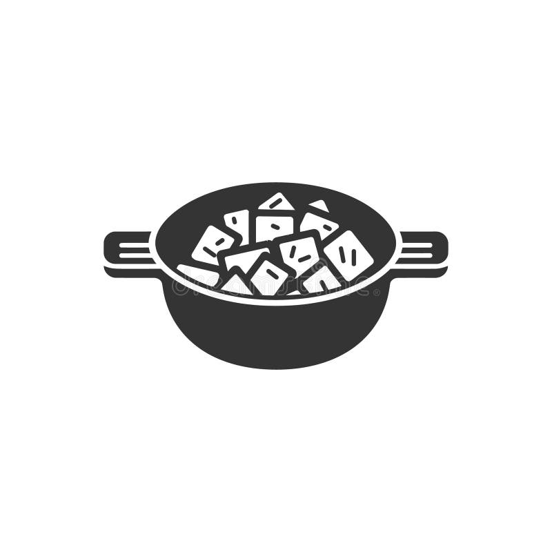 Tofu stir fry Icon stock illustration. Illustration of icon - 296705323