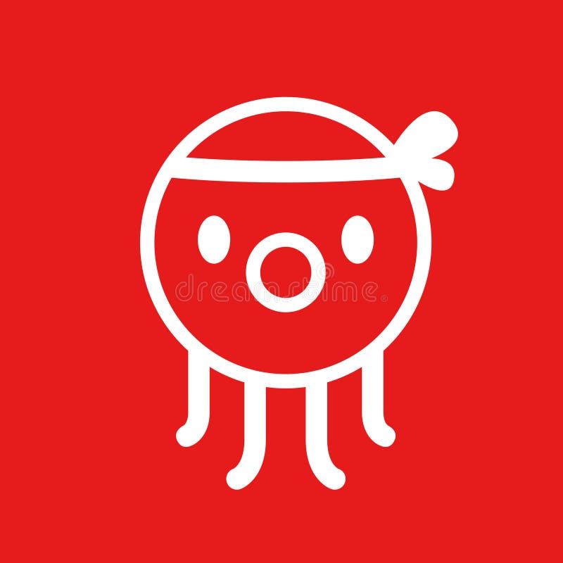 Cartoon Octopus with Takoyaki. Takoyaki is Japanese Food Stock Vector ...