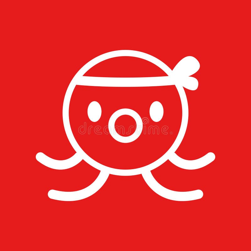 Cartoon Octopus with Takoyaki. Takoyaki is Japanese Food Stock Vector ...