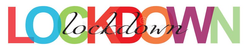 Lockdown colorful letters stock illustration. Illustration of epidemic ...