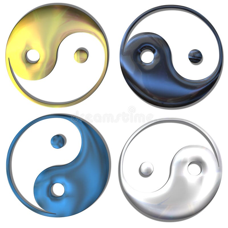 Colorful Ying Yang stock vector. Illustration of contrast - 7019772