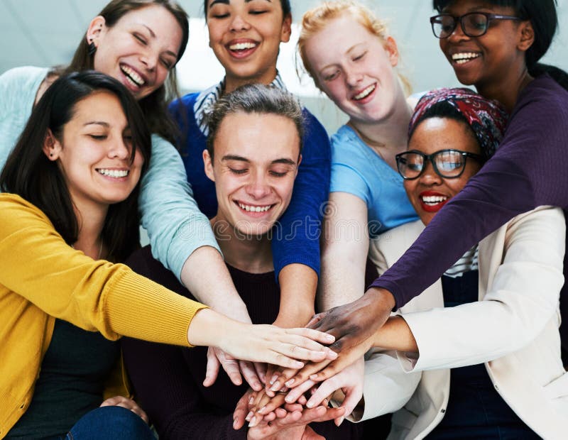 Together we Can Complete Any Task. Low Angle Shot of a Group of ...