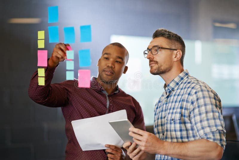 Together we Can Elevate Our Ideas Towards Success. Two Coworkers Going ...