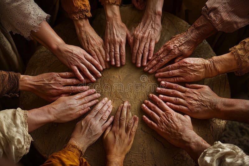 Together in Harmony: Hands United Stock Illustration - Illustration of ...
