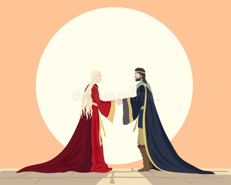 Prince And Princess Holding Hands Stock Vector - Illustration of happy ...