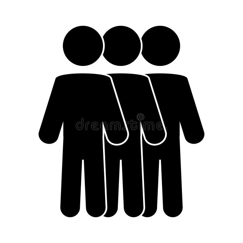 Together, Workgroup Society Pictogram, Block Silhouette Icon Stock ... Together, Workgroup Society Pictogram, Block Silhouette Icon Stock ...