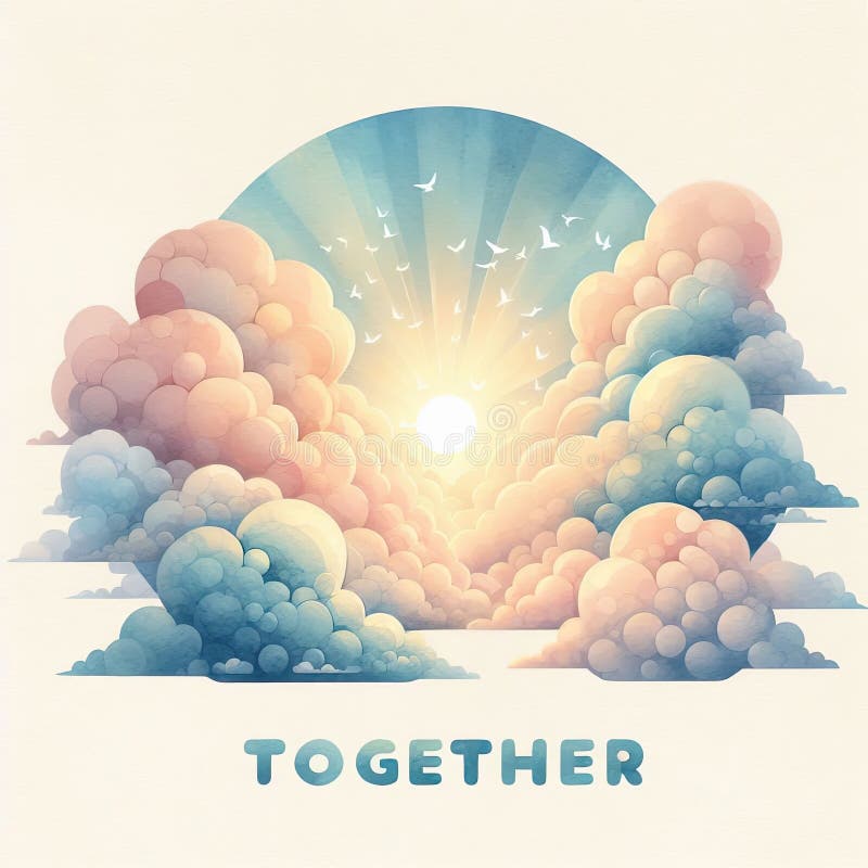 Together in the Sky of Unity Stock Illustration - Illustration of dream ...