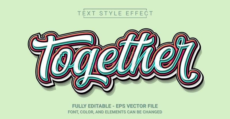 Together Text Style Effect. Editable Graphic Text Template Stock Vector ...