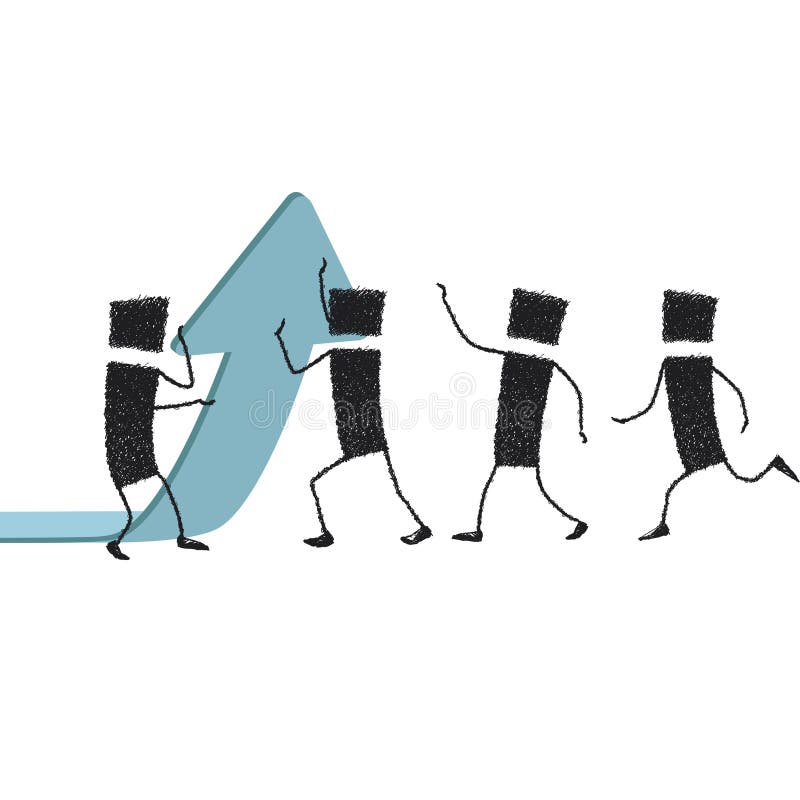 Together ... Up!, Stick Figure Stock Photo - Illustration of progress ...