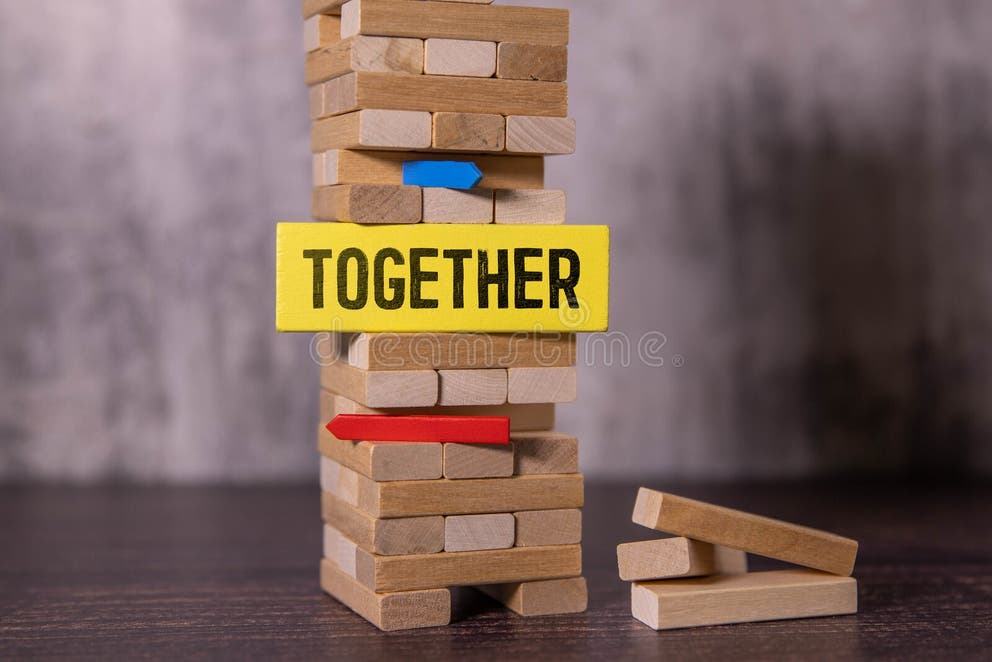 TOGETHER Word Made with Building Blocks Stock Photo - Image of concept ...