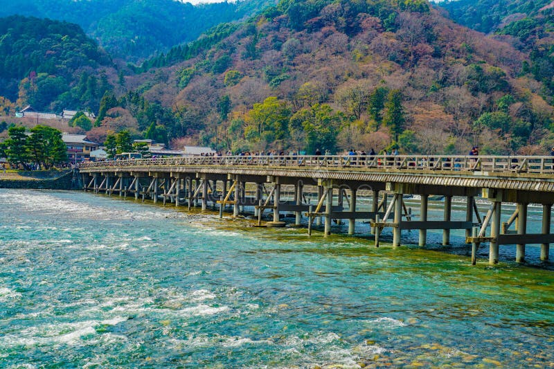 Togetsu Bridge (Kyoto) stock image. Image of katsura - 272309857