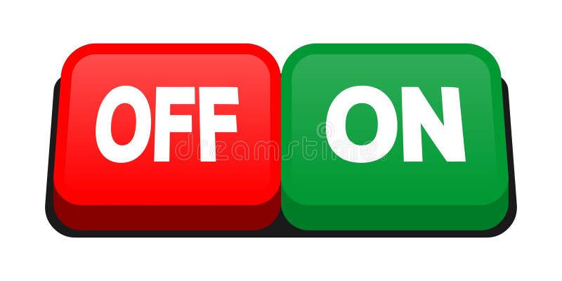 Toggle Button Vector Icon Showing Green on and Red Off Symbol for UI UX ...