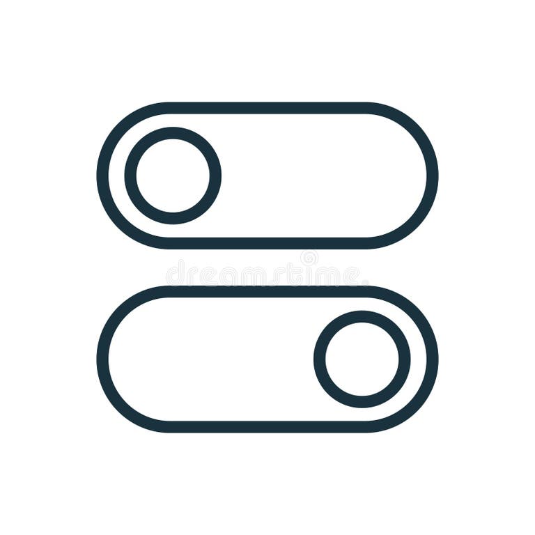 Toggle Buttons Line Icon Slide On And Off Switch Button Linear Icon For Devices User Interface