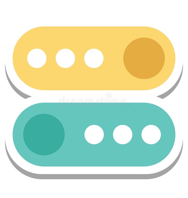 Toggle Buttons, Tweaks Buttons Vector Icon Stock Vector - Illustration ...