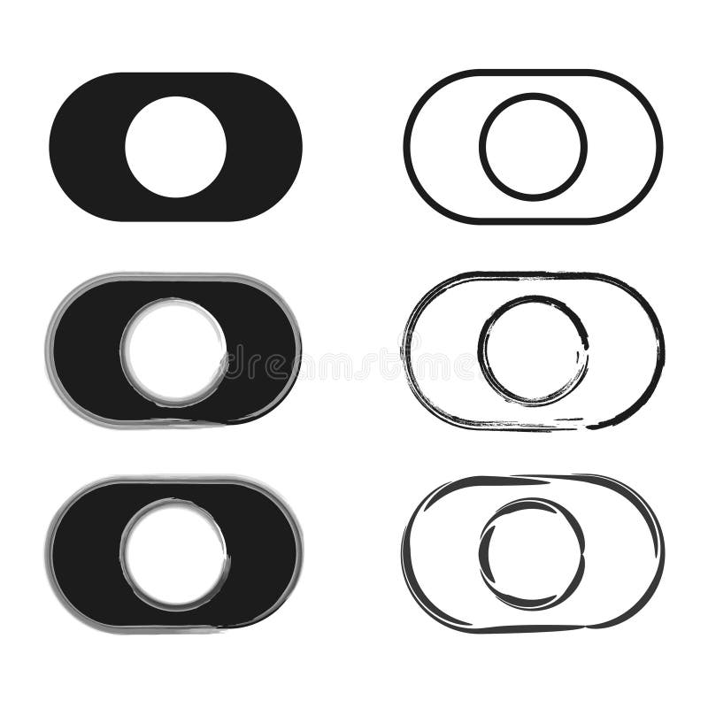 Toggle Icon. Circular Switch. Hand Drawn Effect. Vector Illustration ...