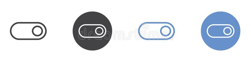 Toggle Icon Flat Set in Black and White Color Stock Illustration ...