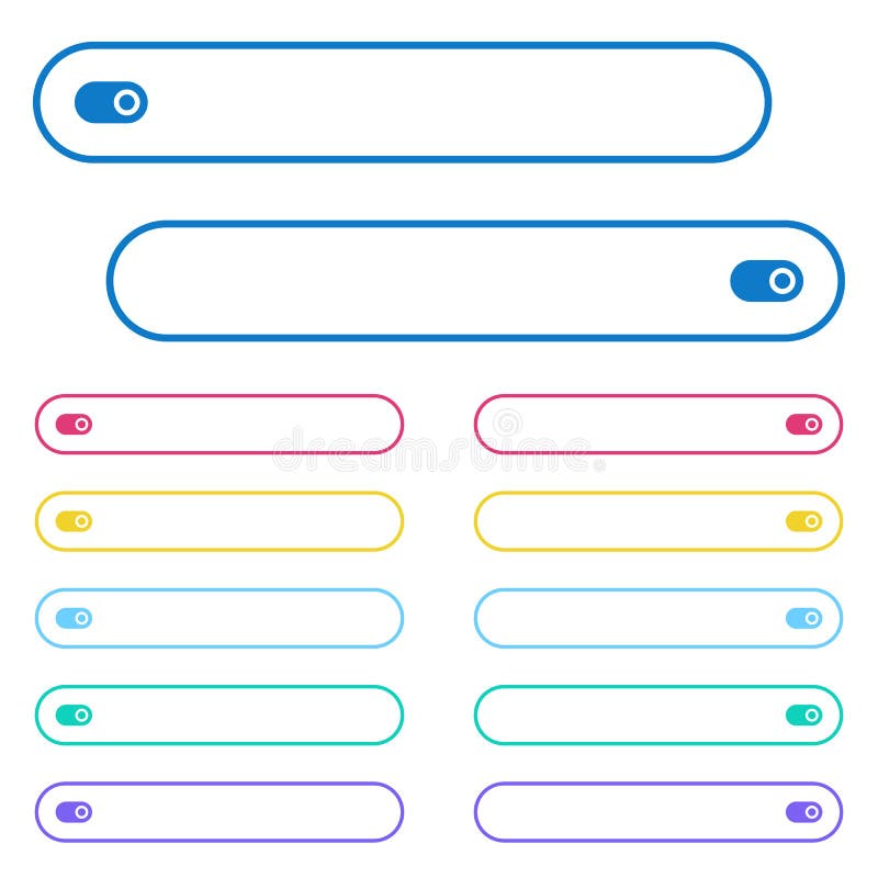 Toggle Icons in Rounded Color Menu Buttons Stock Vector - Illustration ...