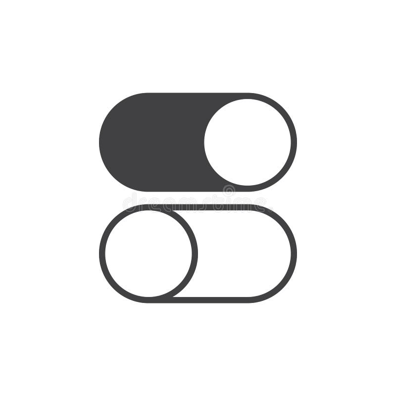 Toggle on and Off Icon , Solid Logo Illustration, Pictogra Stock ...