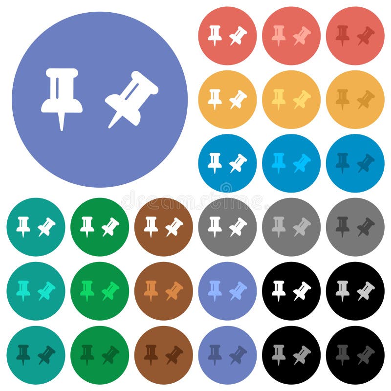 Toggle Pin Round Flat Multi Colored Icons Stock Illustration ...