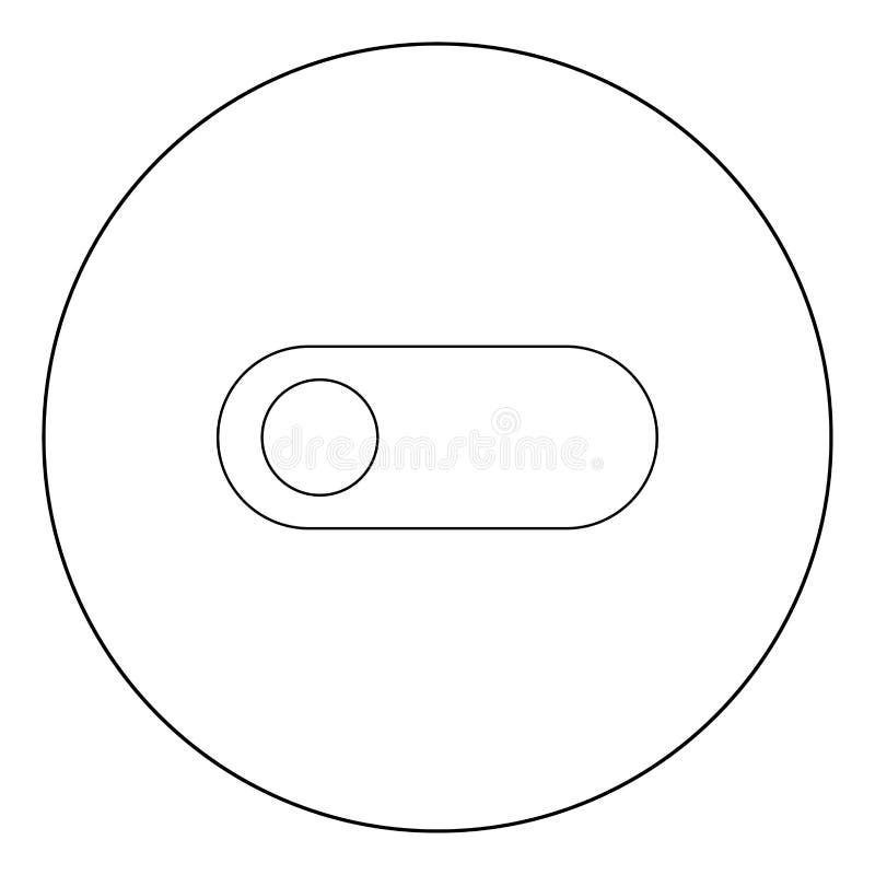 Toggle Switch Black Icon in Circle Vector Illustration Isolated . Stock ...