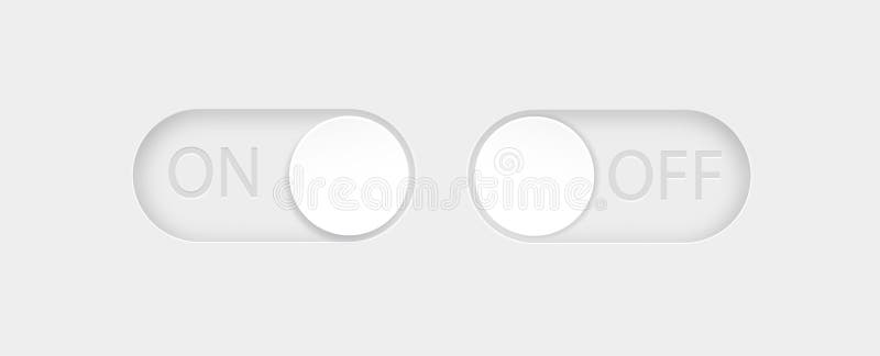 On and Off Toggle Switch Buttons. Material Design Switch Buttons Set Stock Vector - Illustration ...
