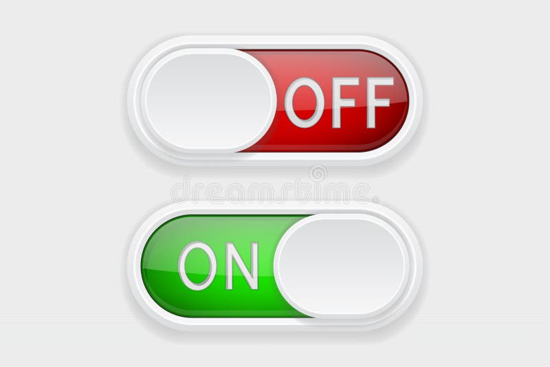 Toggle Switch Buttons. on and Off Red and Green Buttons Stock Vector ...