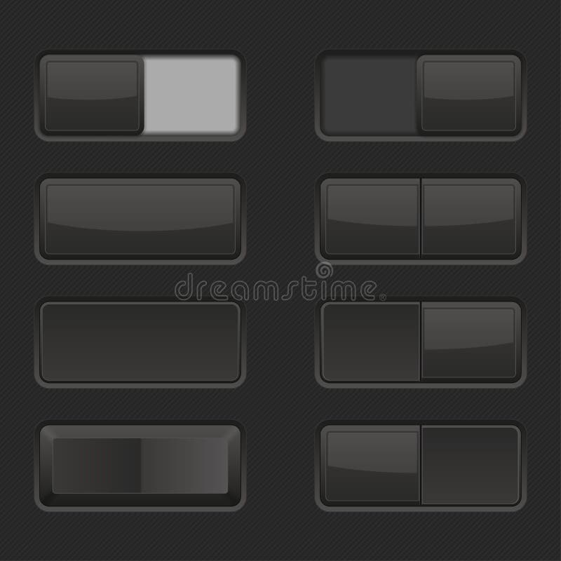 Black Toggle Switch Buttons Stock Vector - Illustration of vector ...