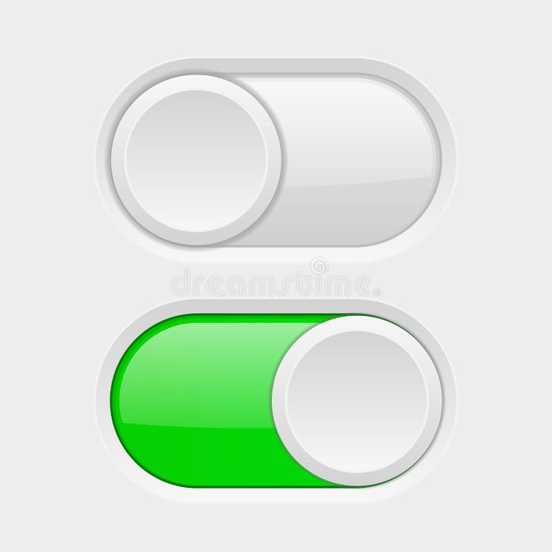 Toggle Switch Buttons. on and Off Red and Green Switch Stock Vector ...