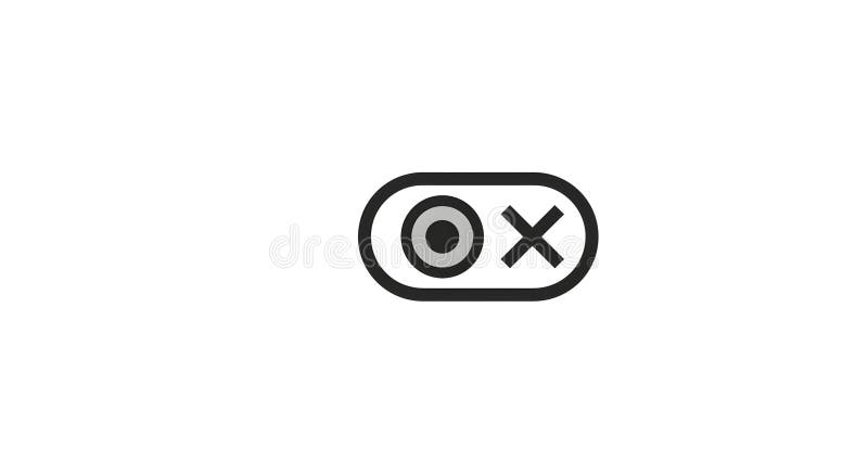 Toggle Switch with Circle and Cross Icon on White Background Stock ...