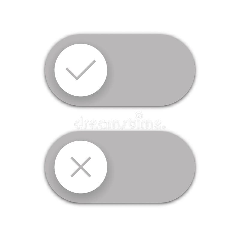 Toggle Switch Icon, Blue on, Gray Off, Vector Illustration in Flat ...