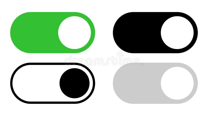 Toggle Switch Icons in Various States Stock Vector - Illustration of ...