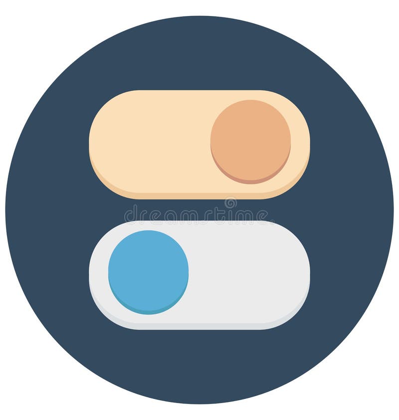 Toggle Switch Isolated Color Vector Icon that Can Be Easily Modified or ...
