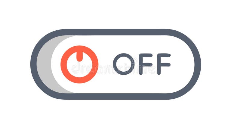 Toggle Switch OFF Icon, Disabled Status Vector Graphic, Vector Design ...