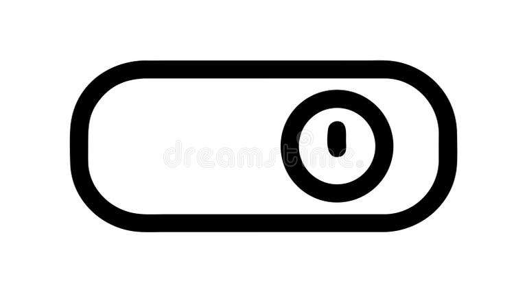 Toggle Switch Outline Icon, on Off Control Interface Element, Vector ...