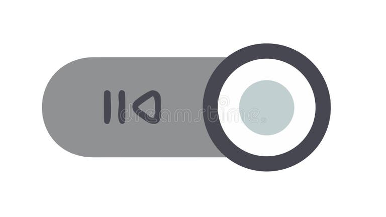 Toggle Switch Play Button UI Icon for Media Control Start, Vector ...
