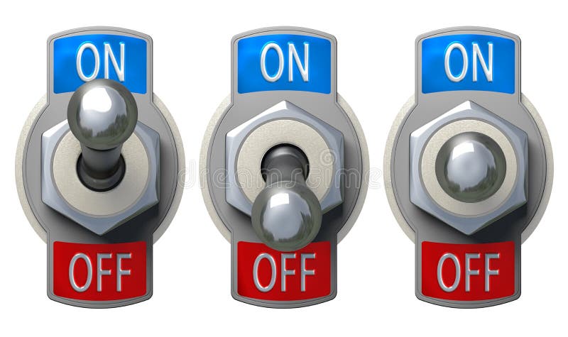 Toggle Switch Set with Clipping Path Stock Illustration - Illustration ...