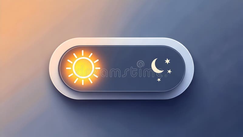 Toggle Switch Showing Day and Night Illustration with Glowing Light ...