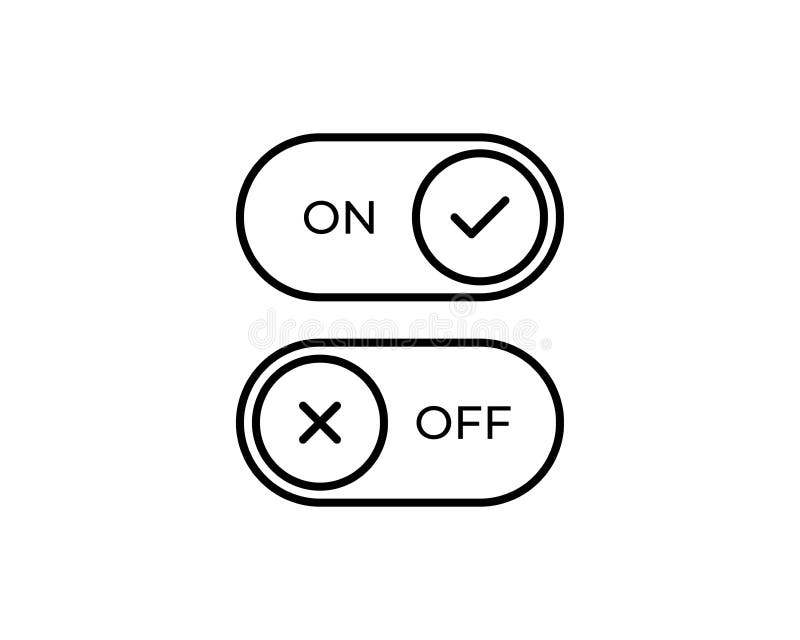 Toggle Switch Vector Icon, on and Off Position Simple Icons, Modern ...