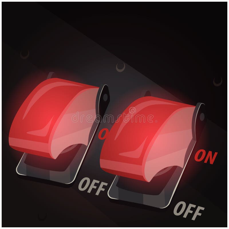 Set of Toggle Switches in on and Off Positions Stock Vector ...
