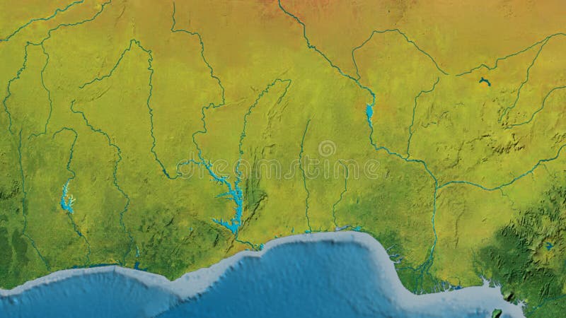 Togo area. Topographic map stock illustration. Illustration of country ...